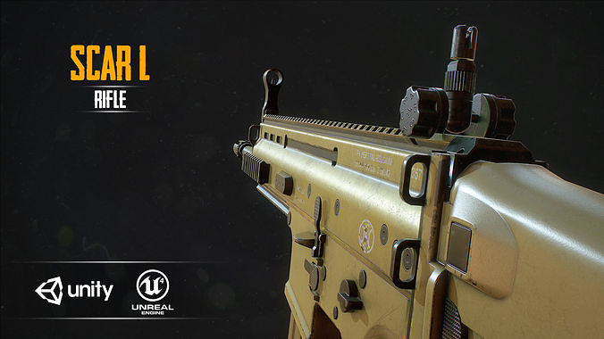 3D model SCAR L tan rifle VR / AR / low-poly | CGTrader