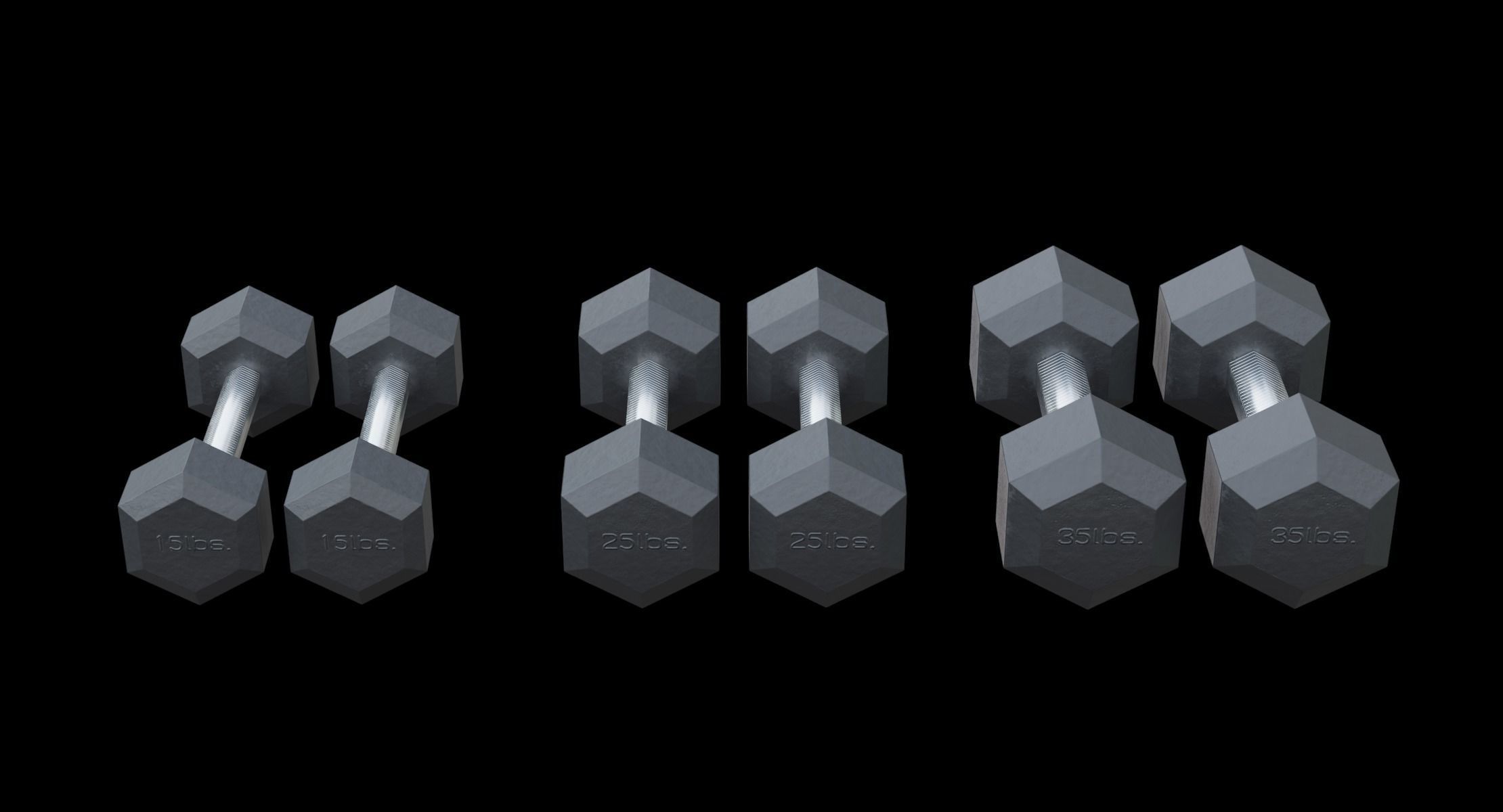 Gym Dumbbells - Low Poly 3D model | CGTrader