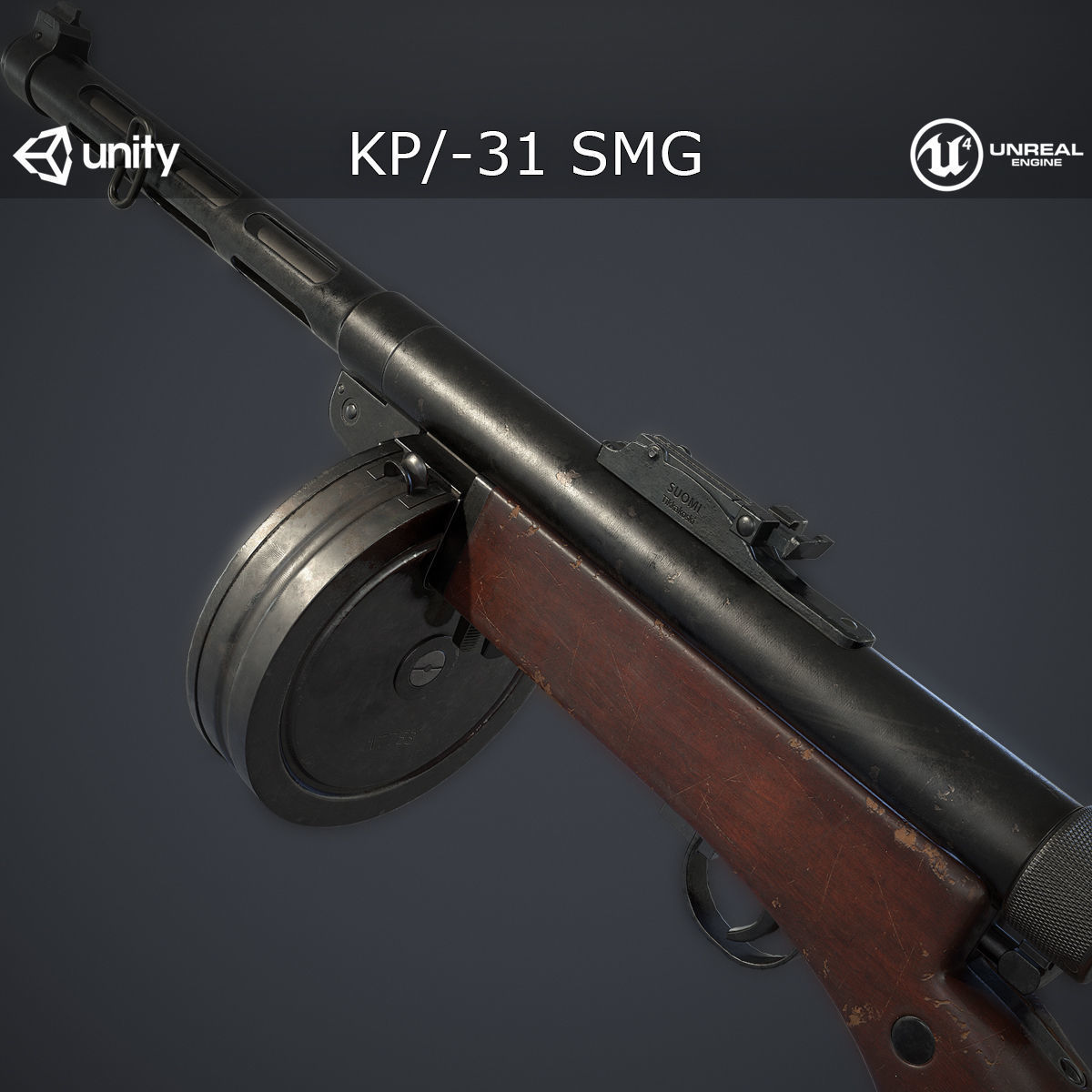 3D model KP31 Submachine Gun VR / AR / low-poly | CGTrader