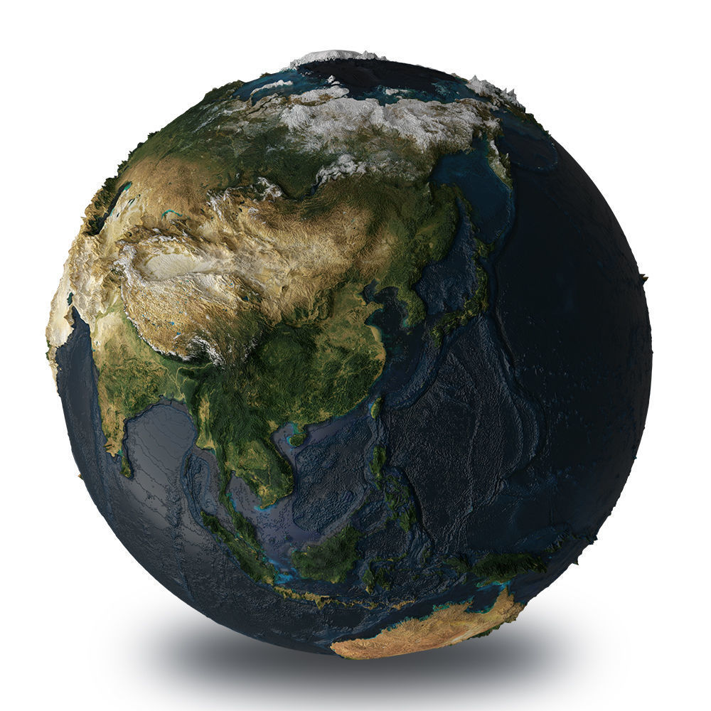 Planet Earth with NASA Height Maps and Improved Textures 3D model ...