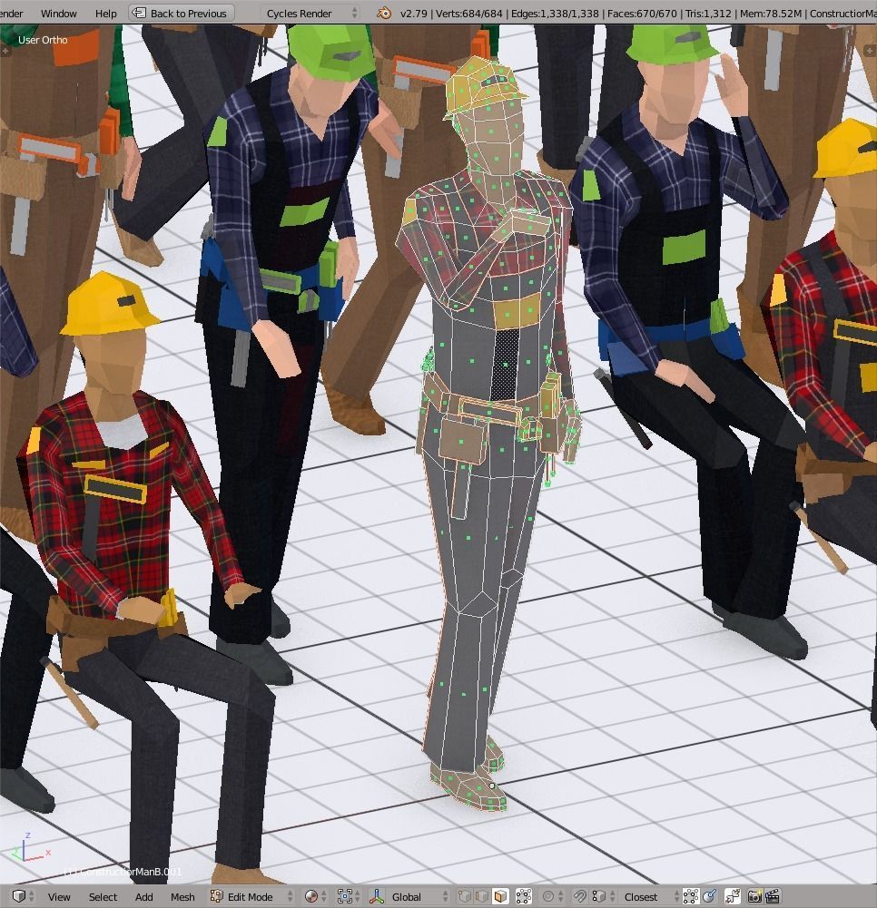 3D model Construction Men VR / AR / low-poly | CGTrader