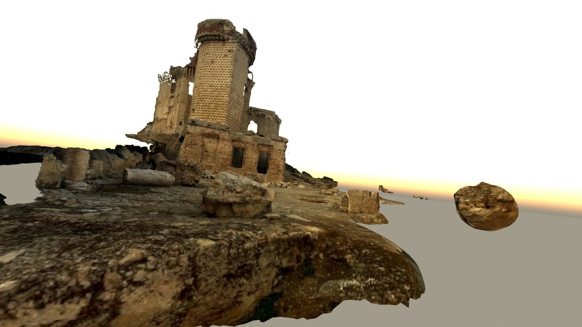 Realistic castle model in desert 3D model | CGTrader