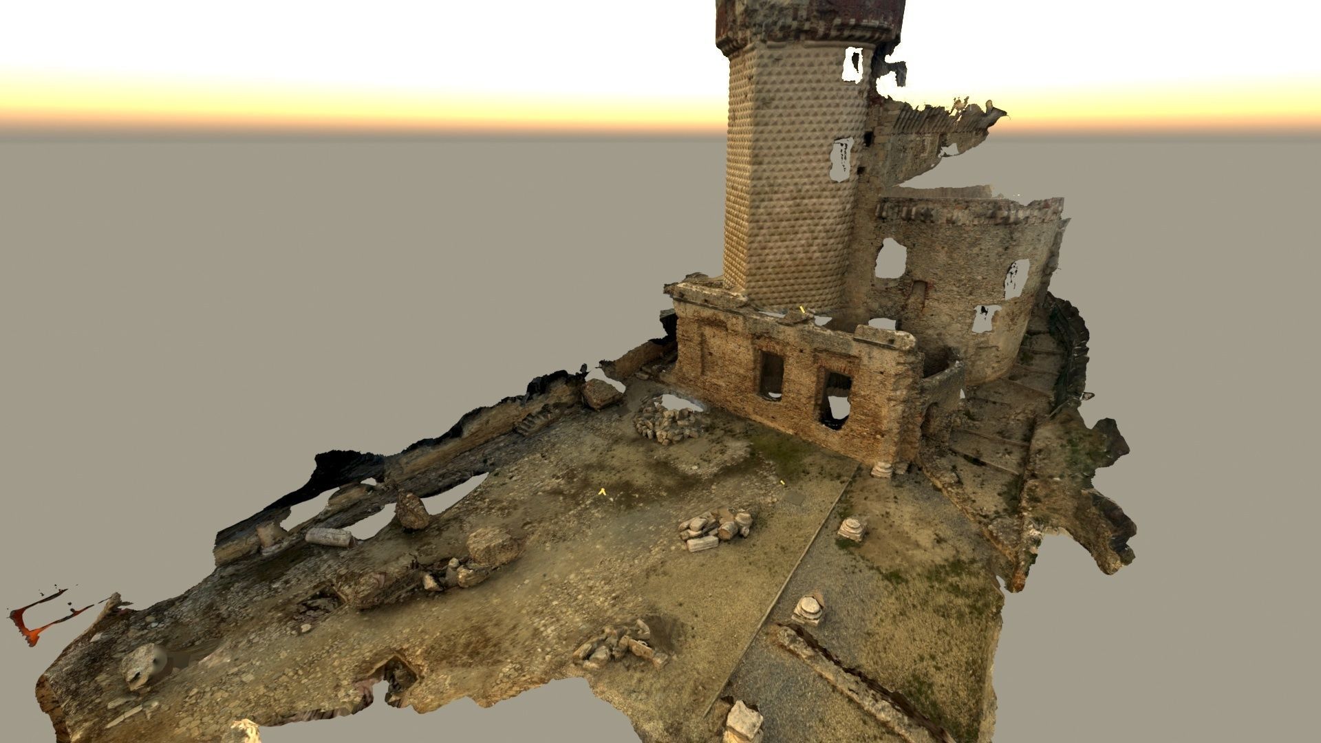 Realistic castle model in desert 3D model | CGTrader