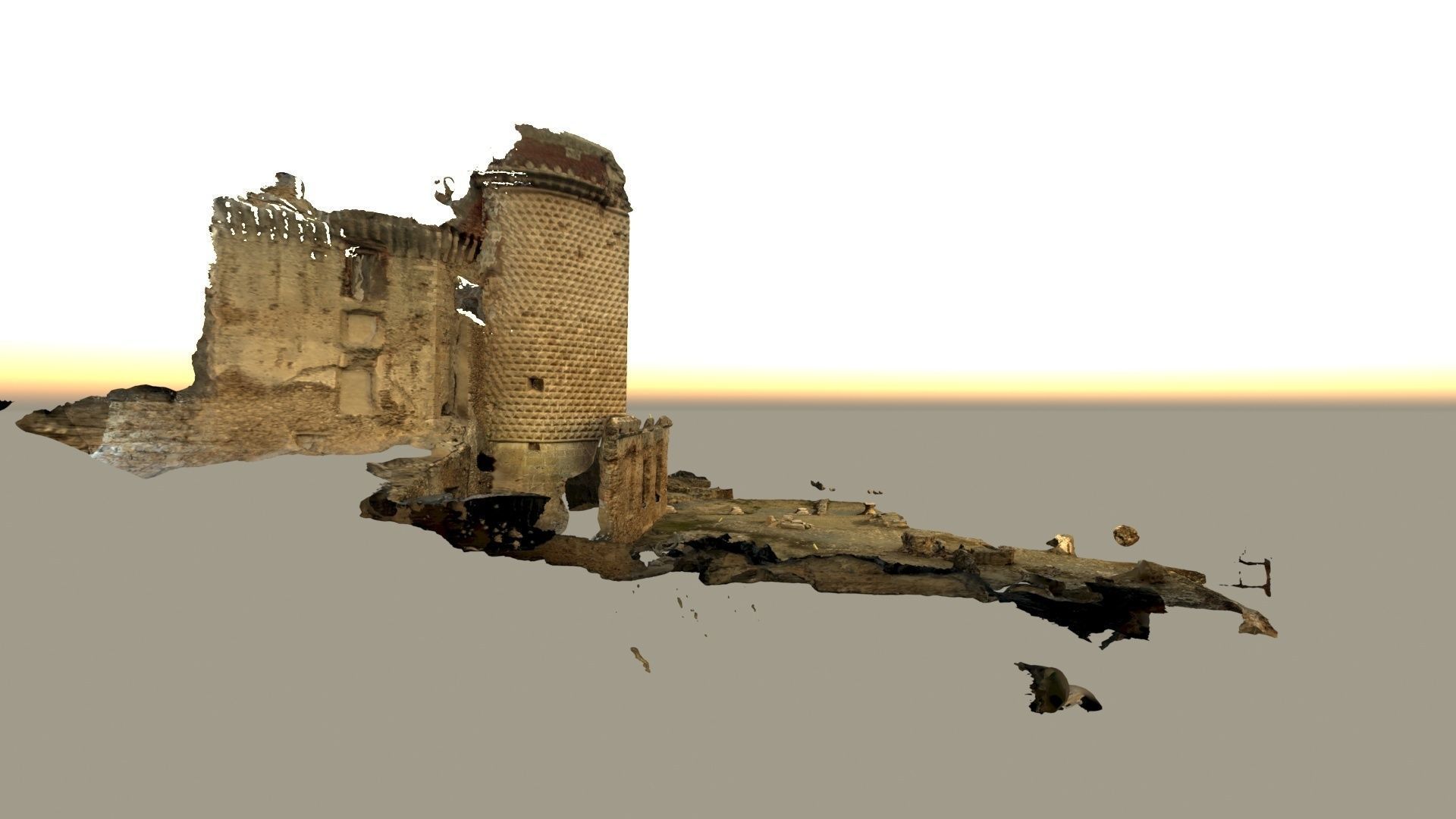Realistic castle model in desert 3D model | CGTrader
