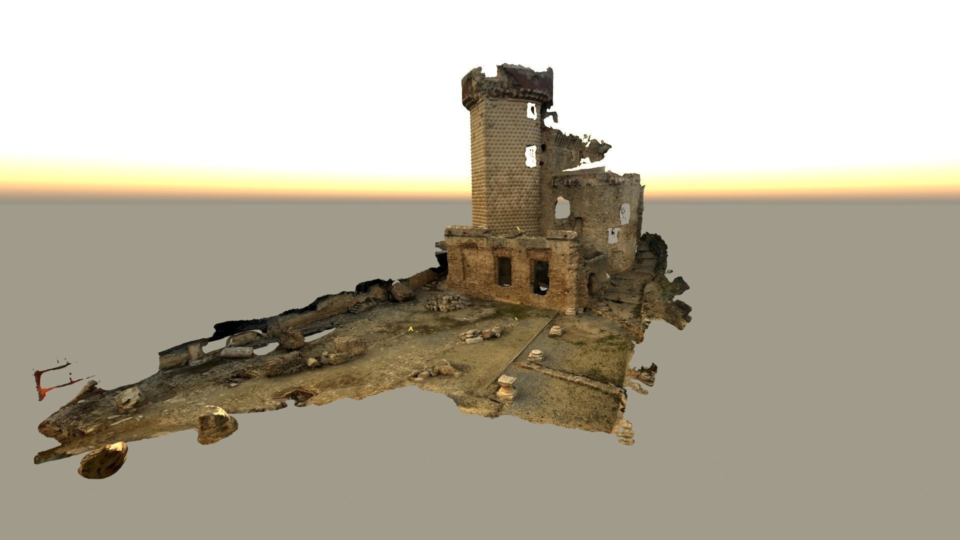 Realistic castle model in desert 3D model | CGTrader