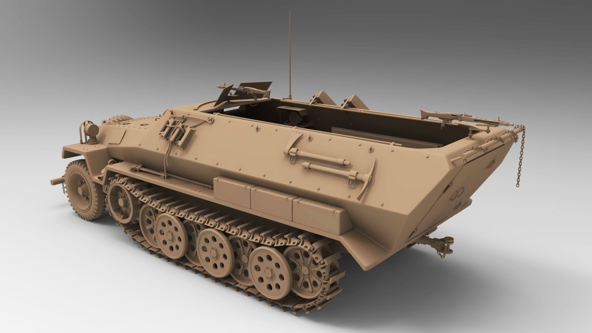 ww2 sdkfz 251 HighPoly transport Vehicle 3D model | CGTrader