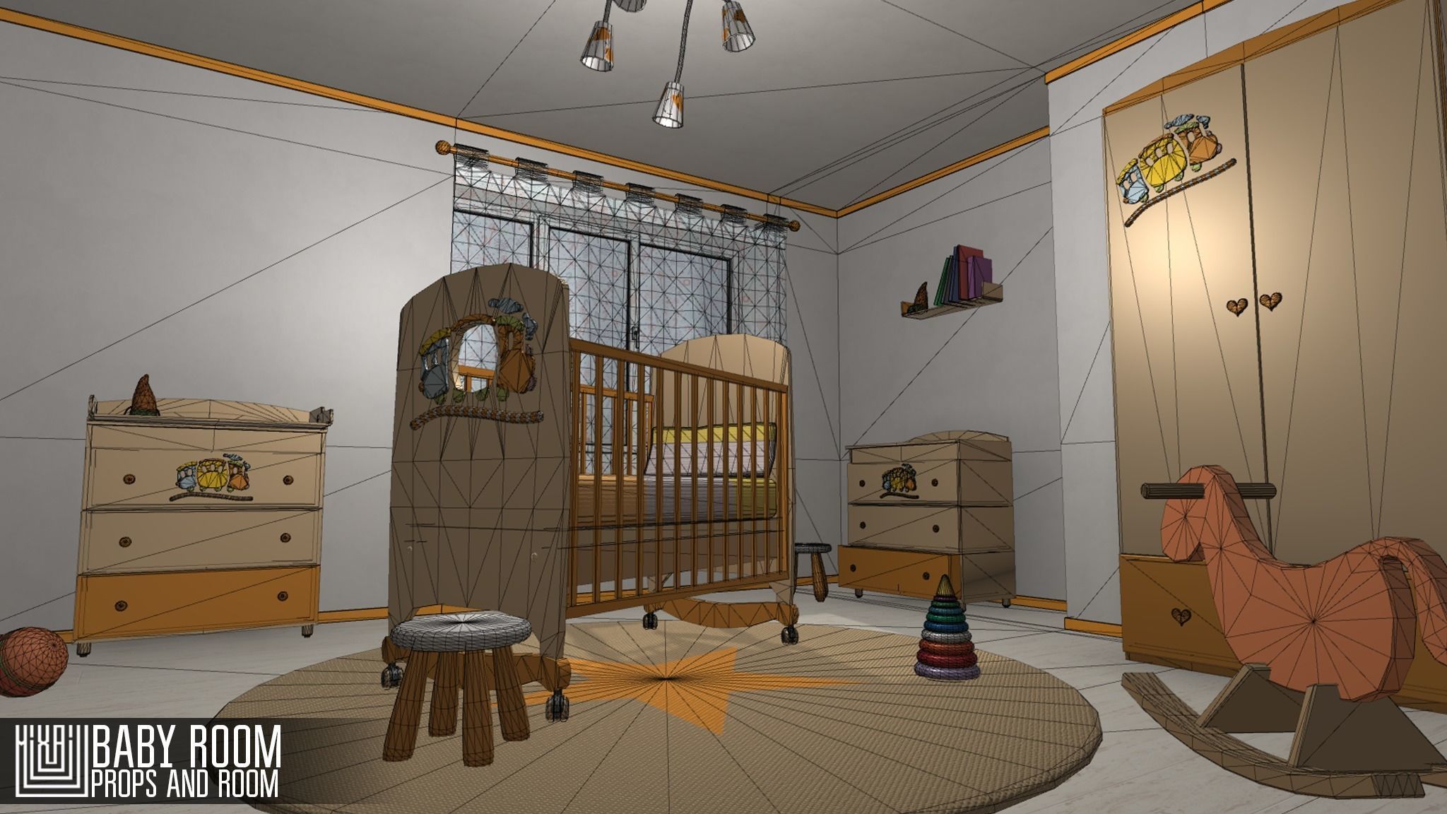 3D model Baby room - props and room VR / AR / low-poly | CGTrader