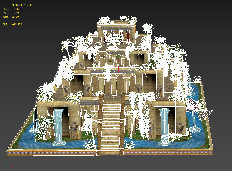 3D model Hanging Gardens of Babylon VR / AR / low-poly | CGTrader