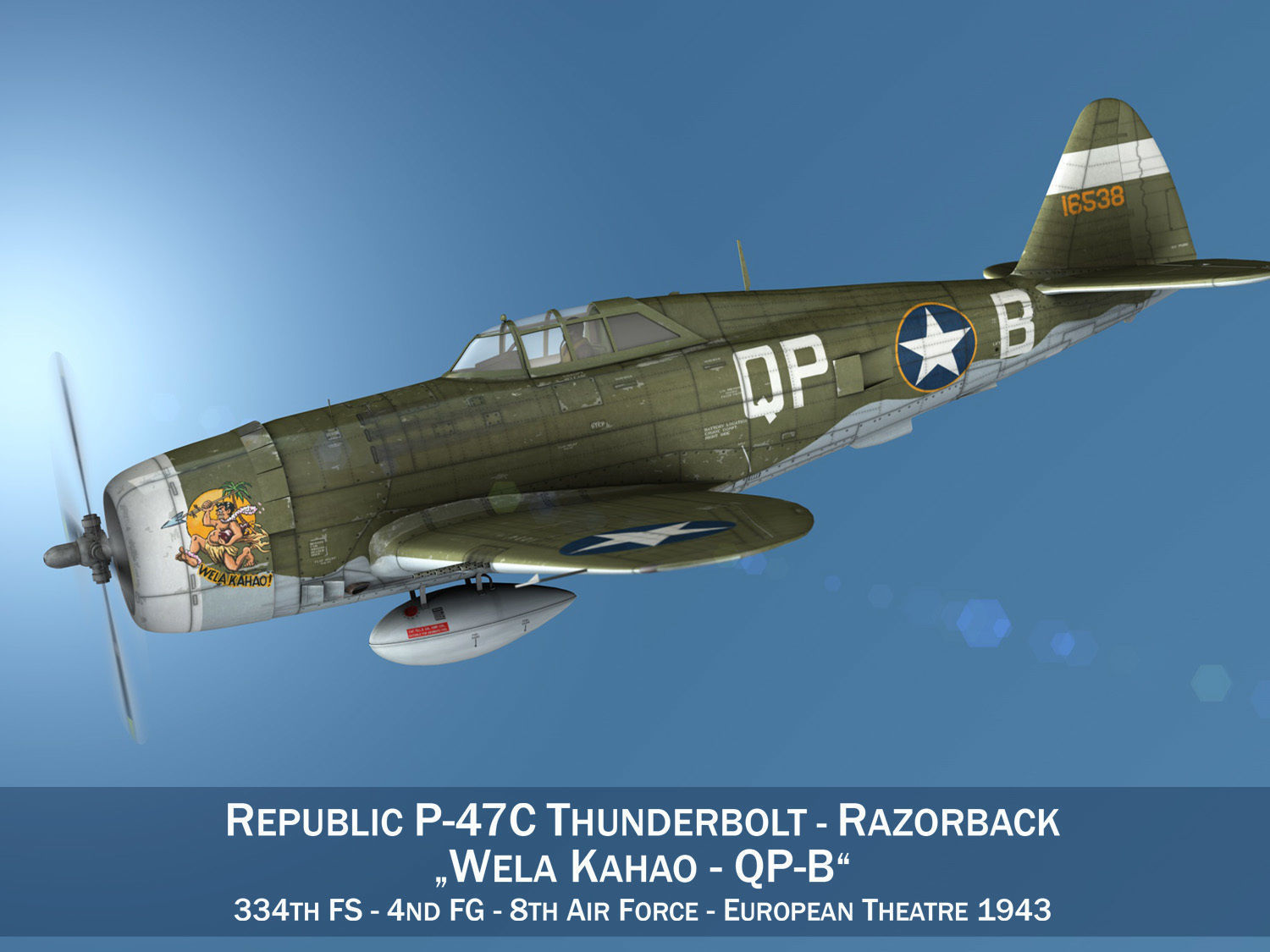 Republic P-47C Thunderbolt - Wela Kahao - QP-B 3D model | CGTrader