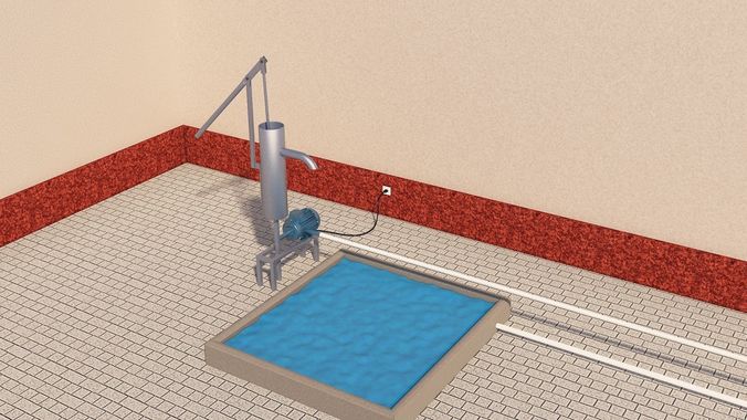 3D model borehole water pump VR / AR / low-poly animated | CGTrader