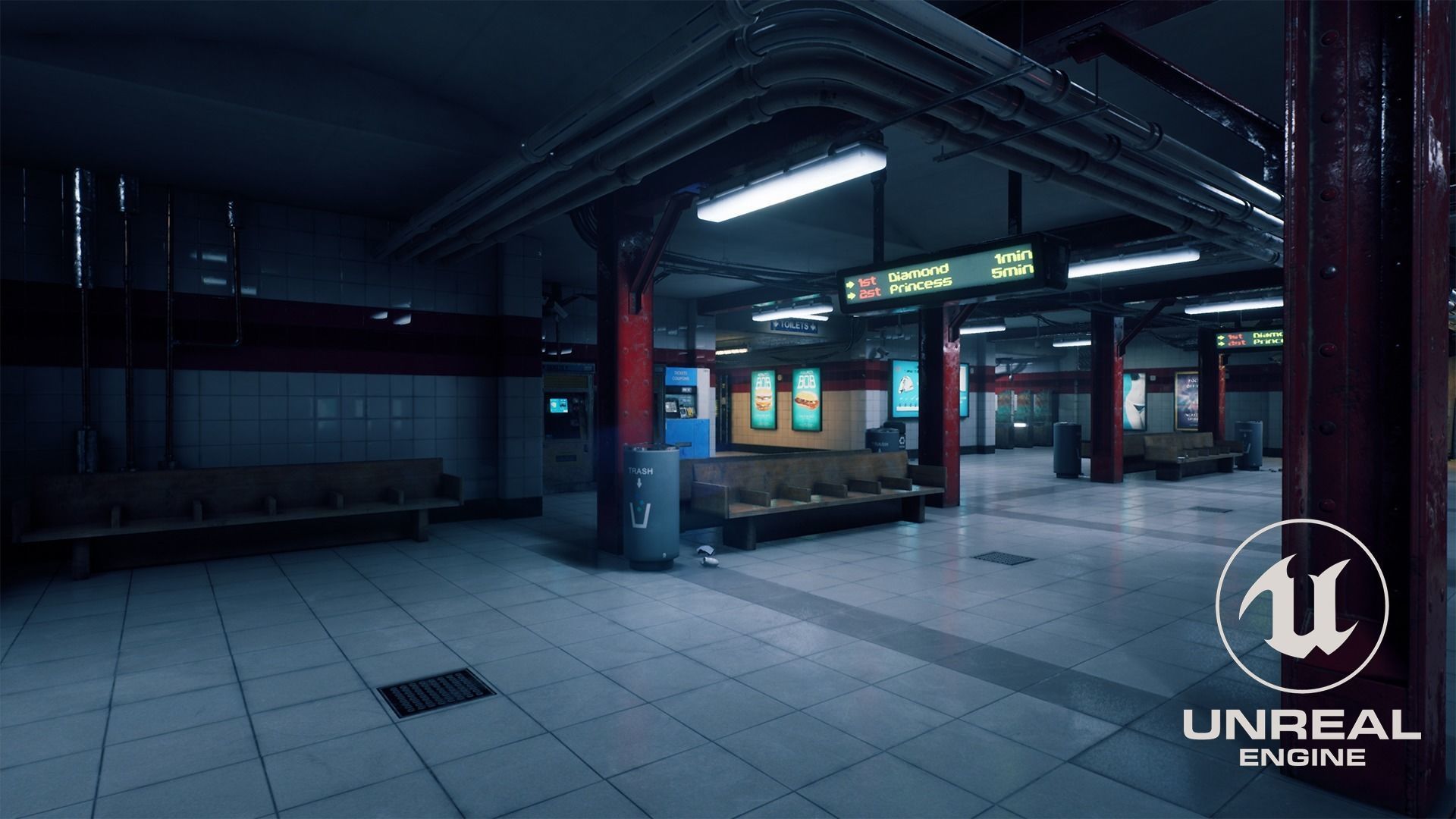 3D model Metro station modular kit VR / AR / low-poly | CGTrader