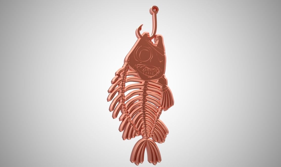 Fishbone Necklace 3D model 3D printable | CGTrader
