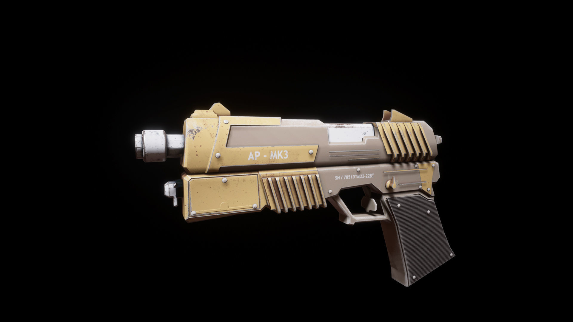 3D model Sci-fi Futuristic Assault Pistol VR / AR / low-poly rigged ...