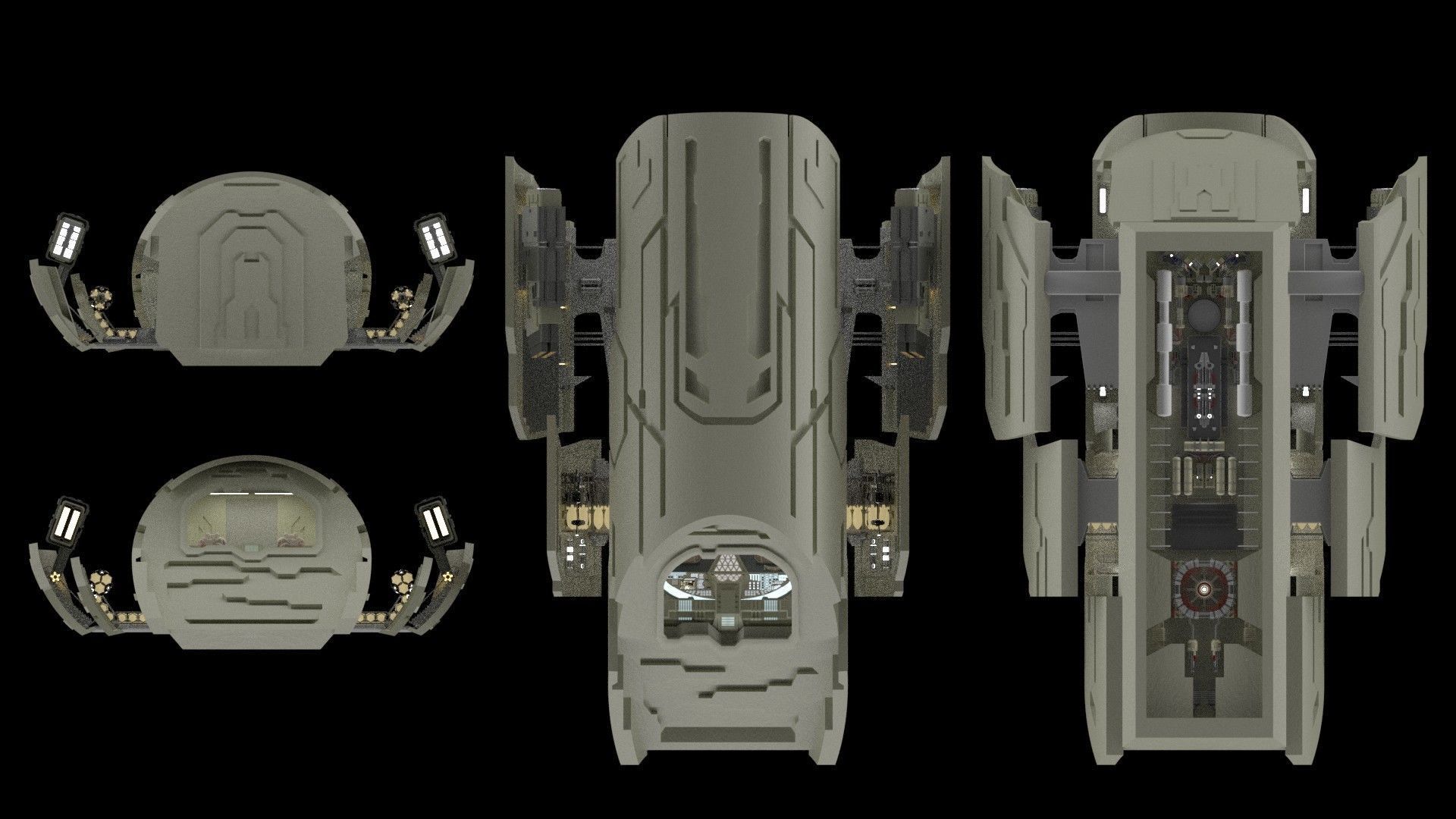 StarGate Atlantis Puddle Jumper 3D model animated rigged | CGTrader