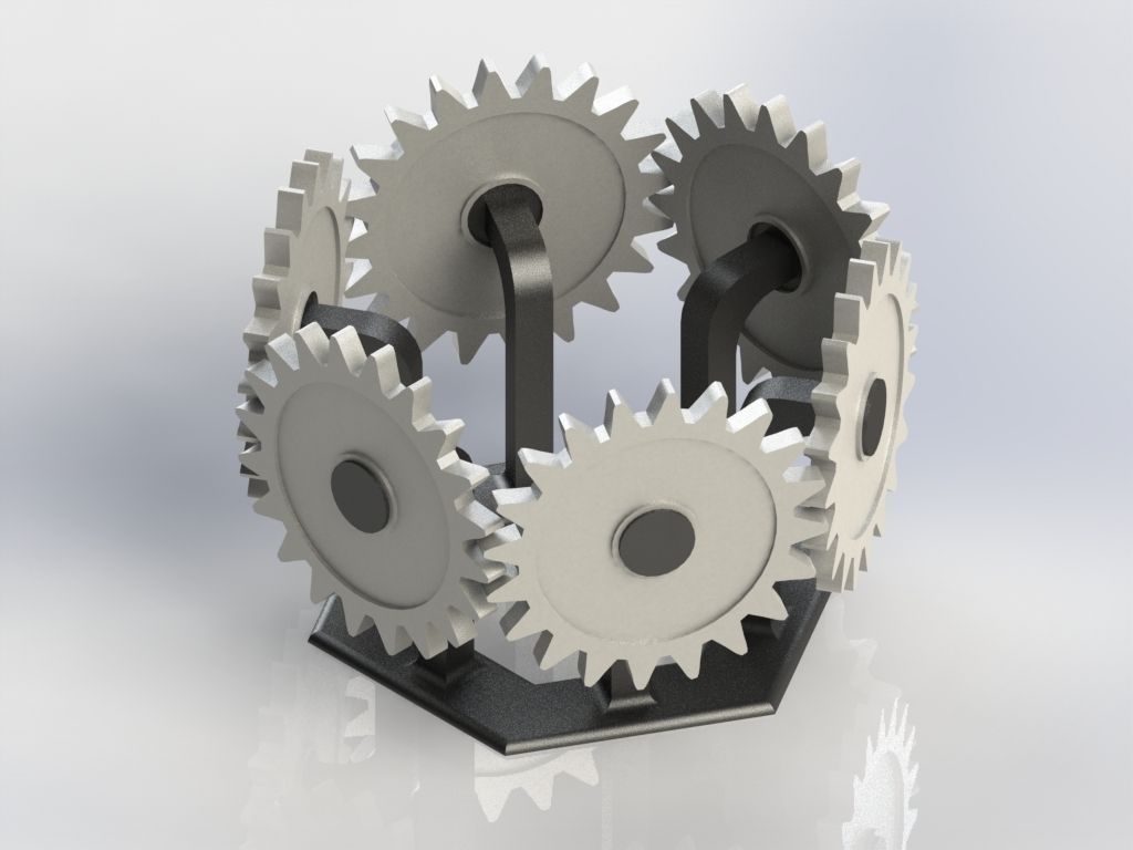 hexagon gear chain free 3D model | CGTrader