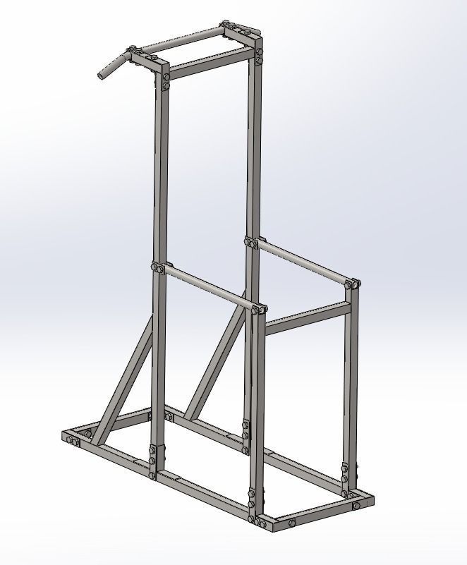 Gym equipment Pull-up bar and Dip construction free 3D model | CGTrader