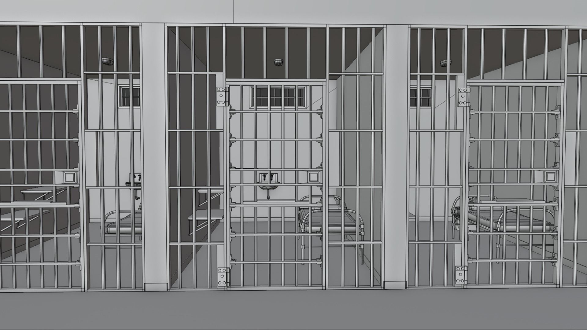 3D model Prison Cells - Penitentiary VR / AR / low-poly | CGTrader