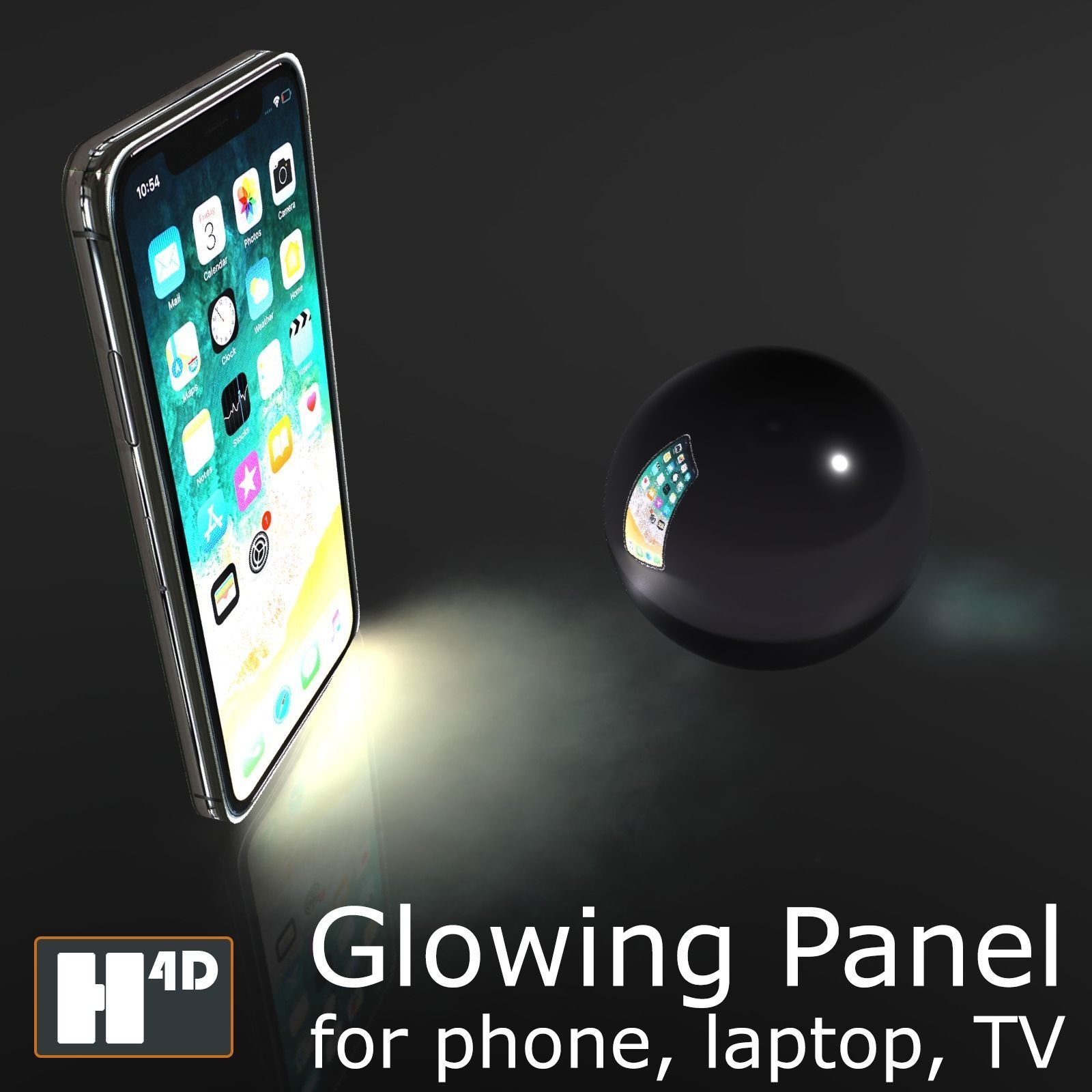 3D asset Glowing Screen Overlay for Phone TV Laptop