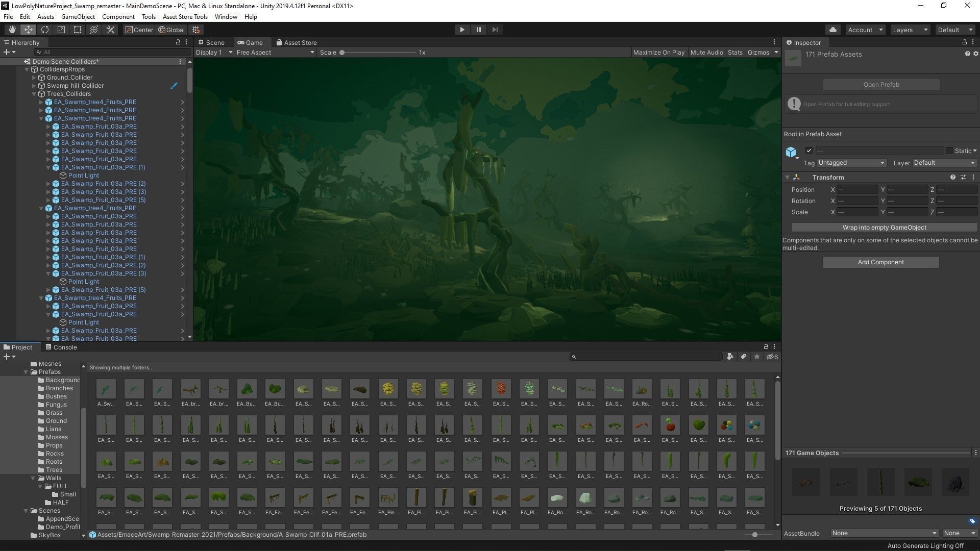 3D model Stylized Swamp art game Unity asset pack VR / AR / low-poly ...