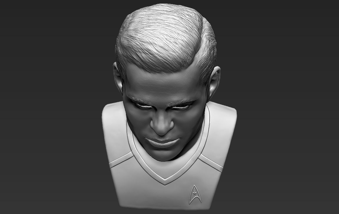 Captain Kirk Chris Pine Star Trek bust 3D printing ready stl obj 3D ...