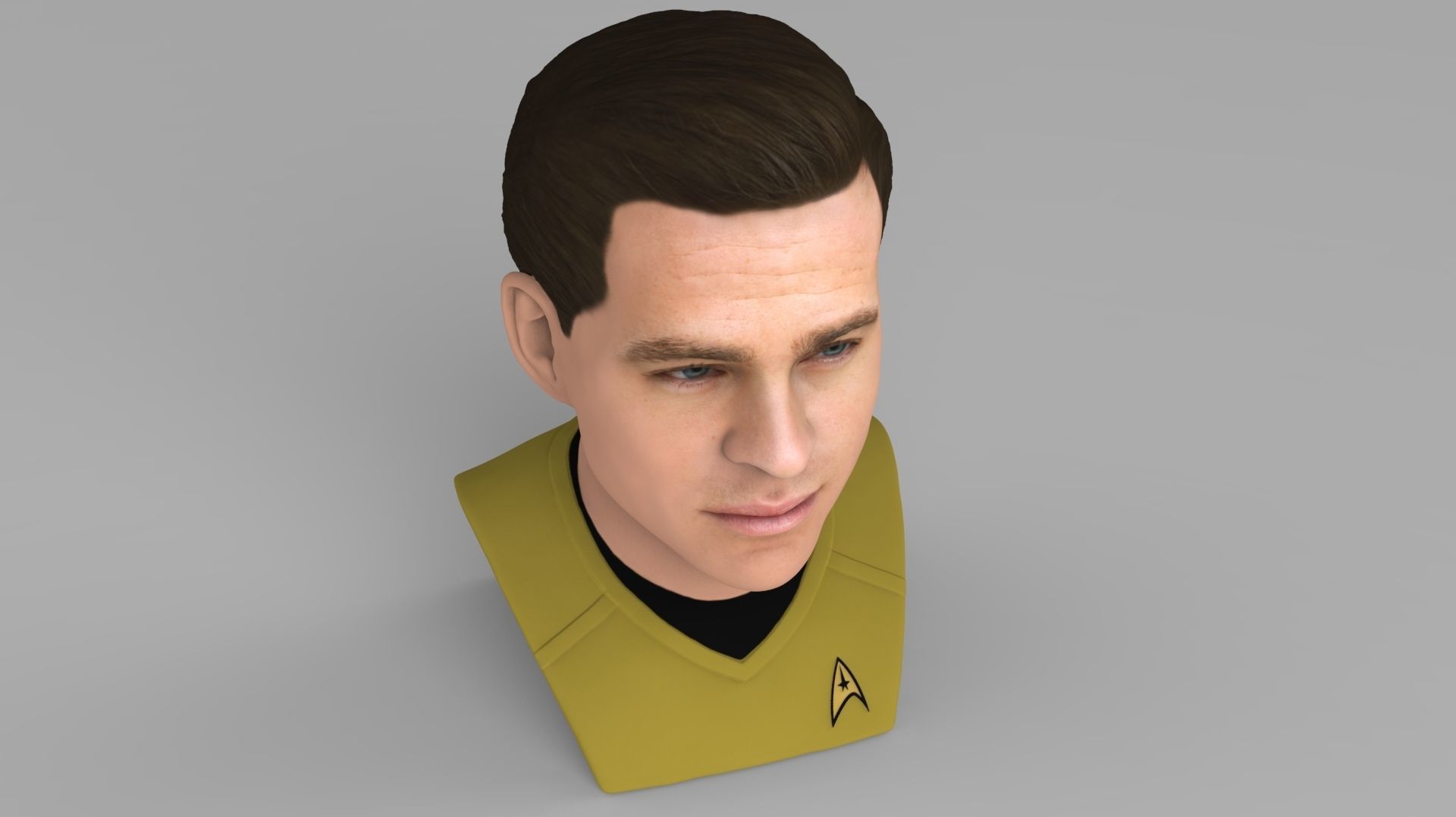 Captain Kirk Chris Pine Star Trek bust full color 3D printing 3D model ...