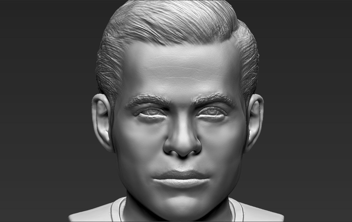 Captain Kirk Chris Pine Star Trek bust full color 3D printing 3D model ...