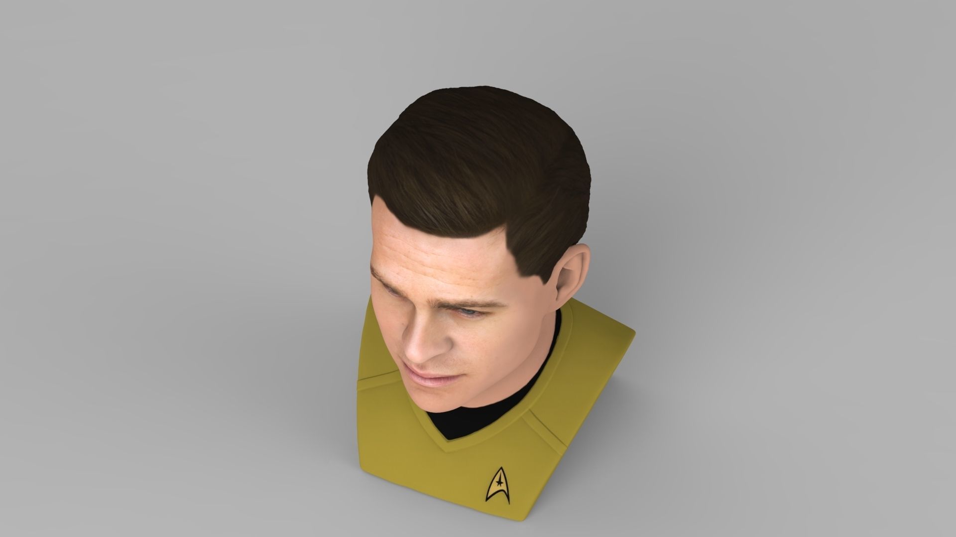 Captain Kirk Chris Pine Star Trek bust full color 3D printing 3D model ...