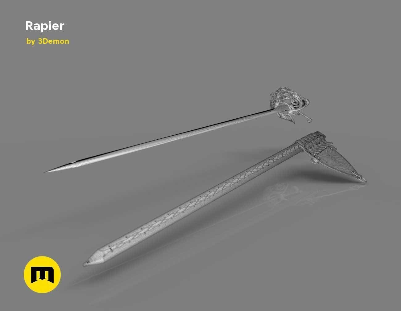 Rapier - edged weapon free 3D model | CGTrader