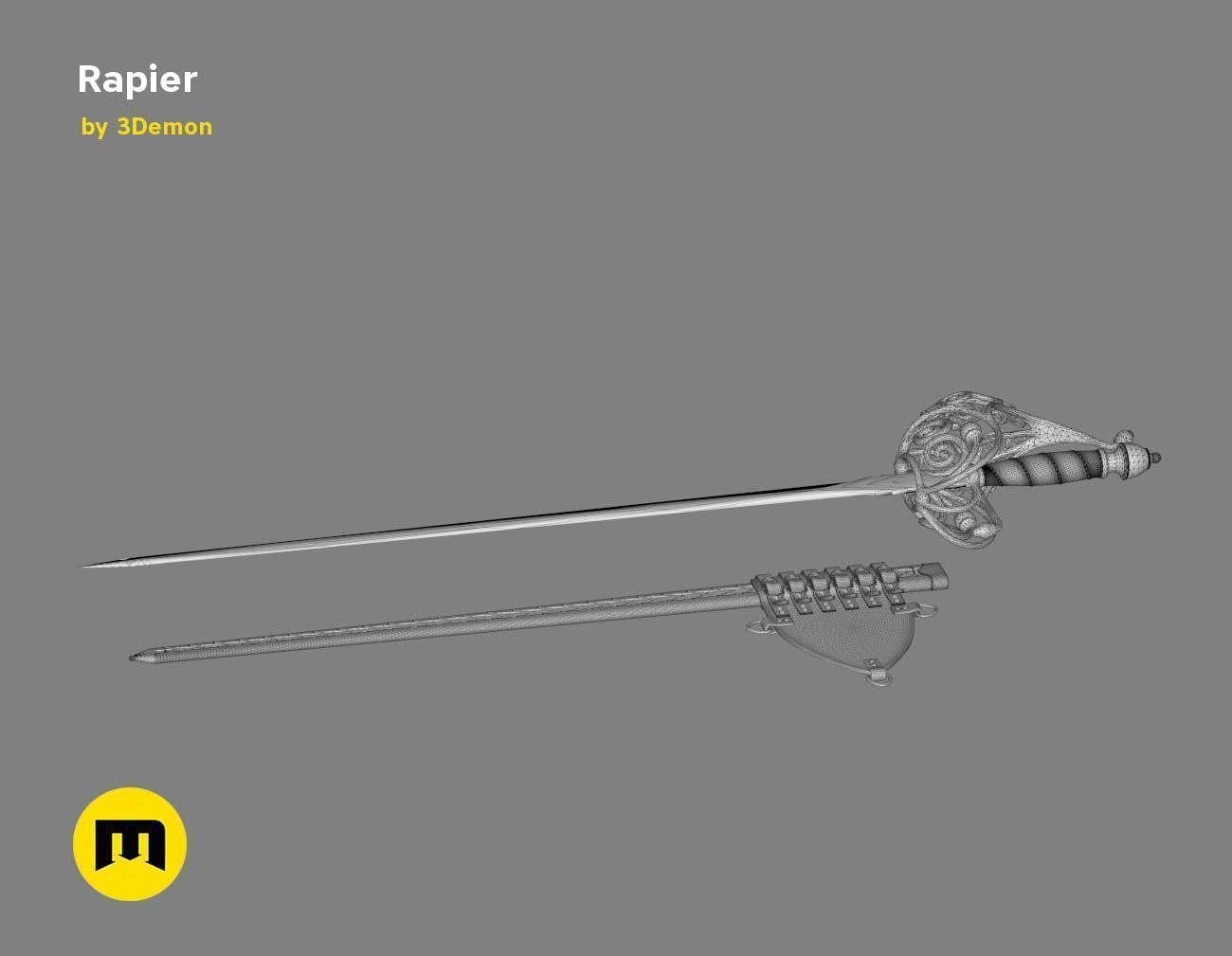 Rapier - edged weapon free 3D model | CGTrader