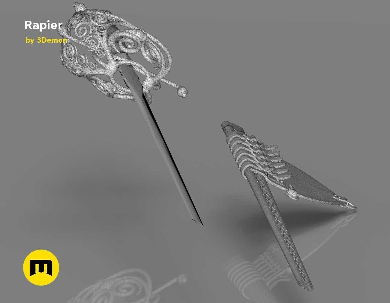 Rapier - edged weapon free 3D model | CGTrader