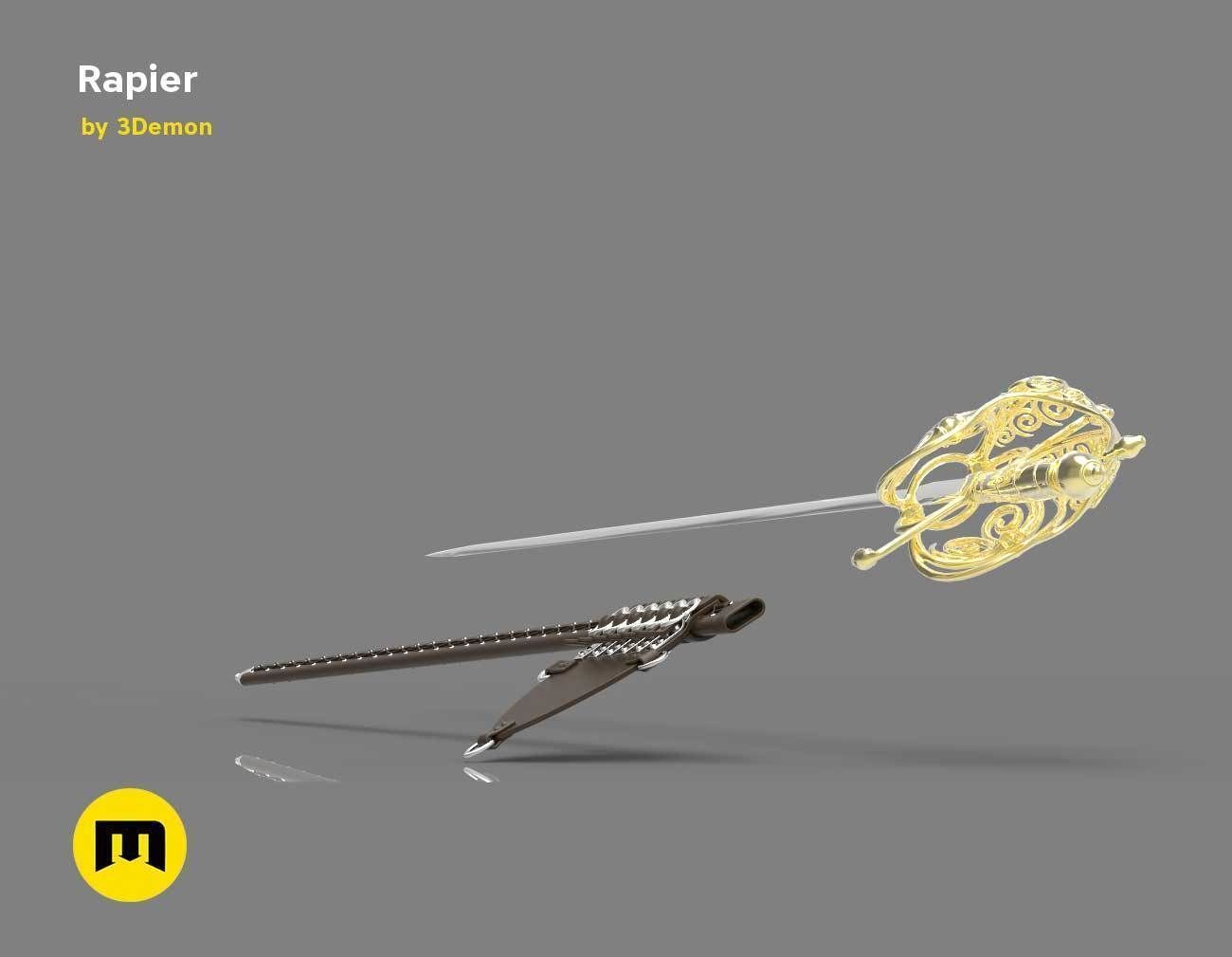 Rapier - edged weapon free 3D model | CGTrader