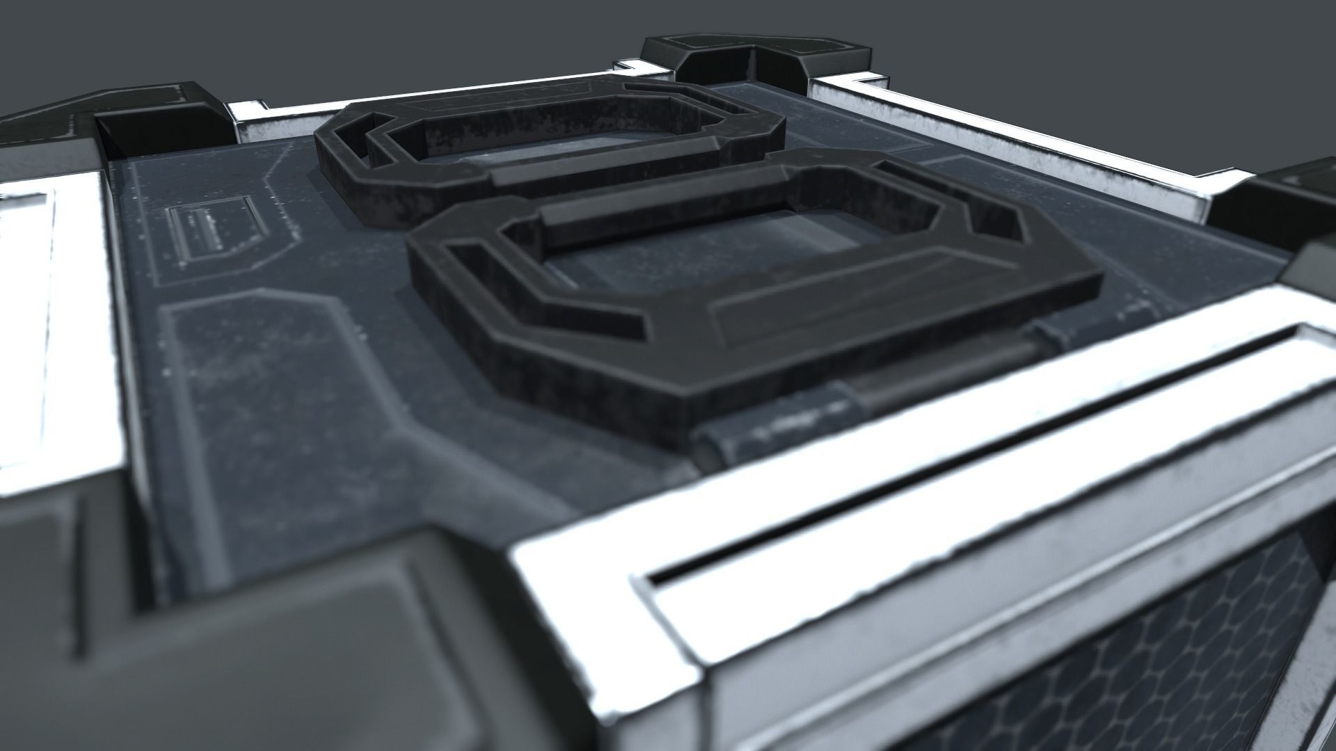 3D model SciFi Protective Crate Low Poly PBR Game Ready Asset sci-fi VR ...