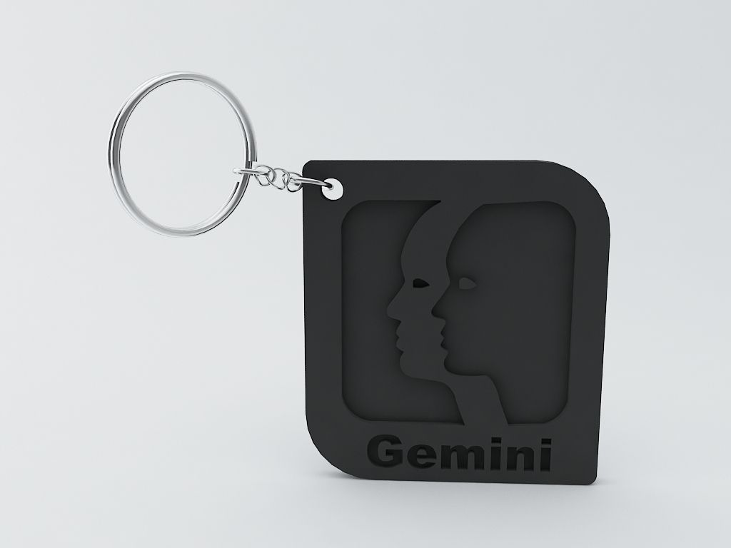 Gemini Zodiac Keychain Model 3D model 3D printable | CGTrader