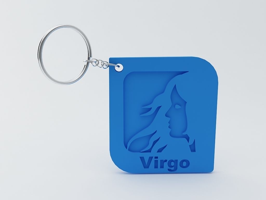 Virgo Zodiac Keychain Model 3D model 3D printable | CGTrader