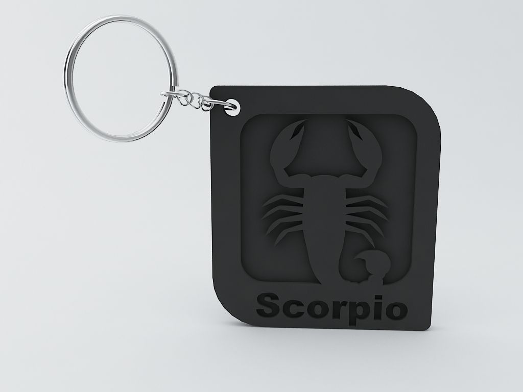 Scorpio Zodiac Keychain Model 3D model 3D printable | CGTrader