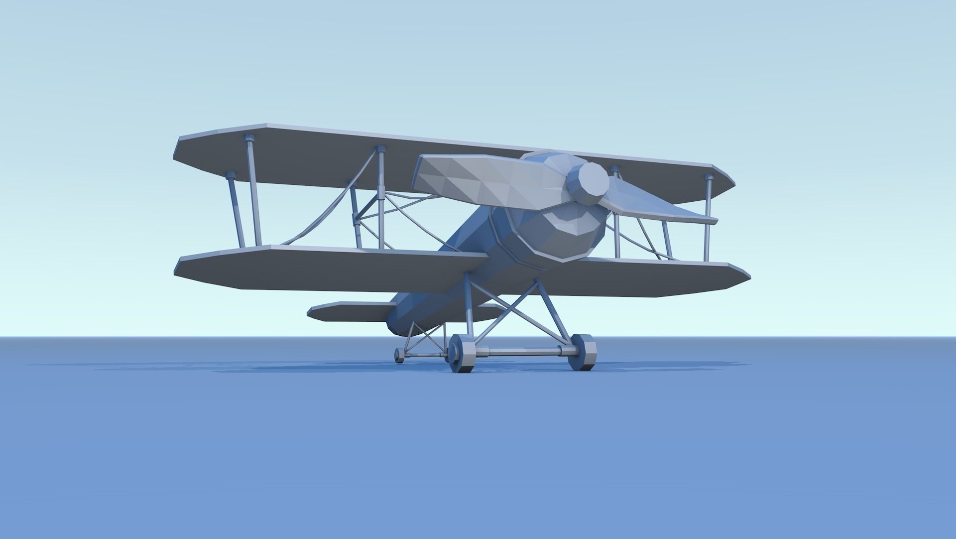 3D model Lowpoly biplane 3D model VR / AR / low-poly | CGTrader