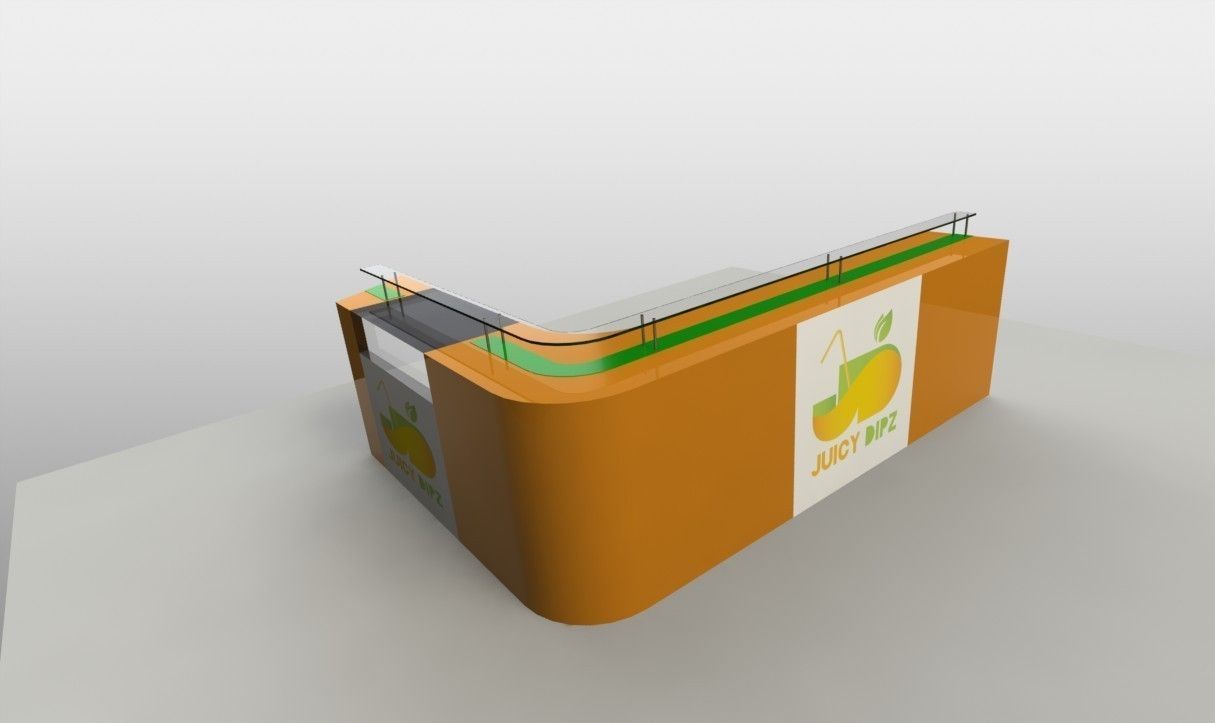 Counter design for snack shop in a mall 3D model | CGTrader