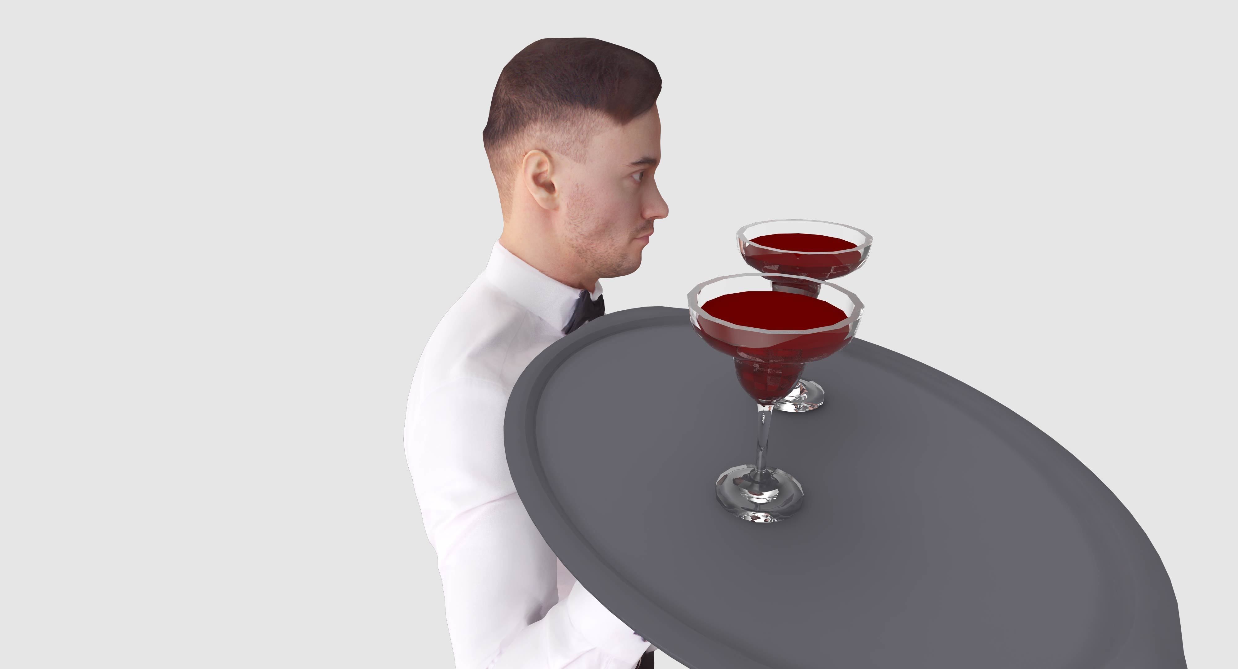 3D model Waiter Walking VR / AR / low-poly | CGTrader