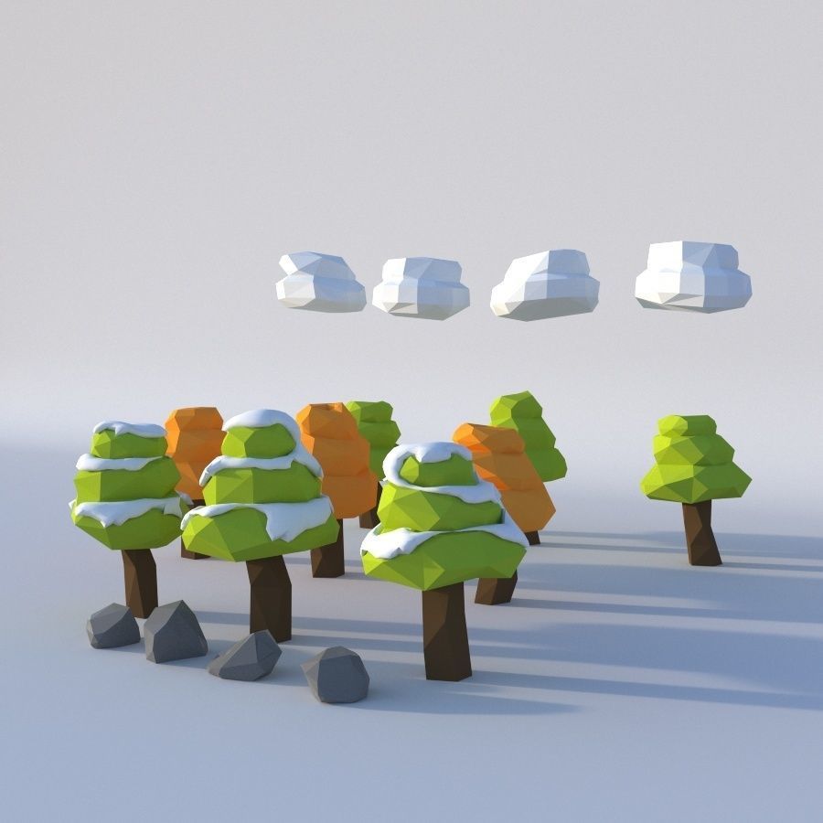 Low poly environment set 3D model | CGTrader