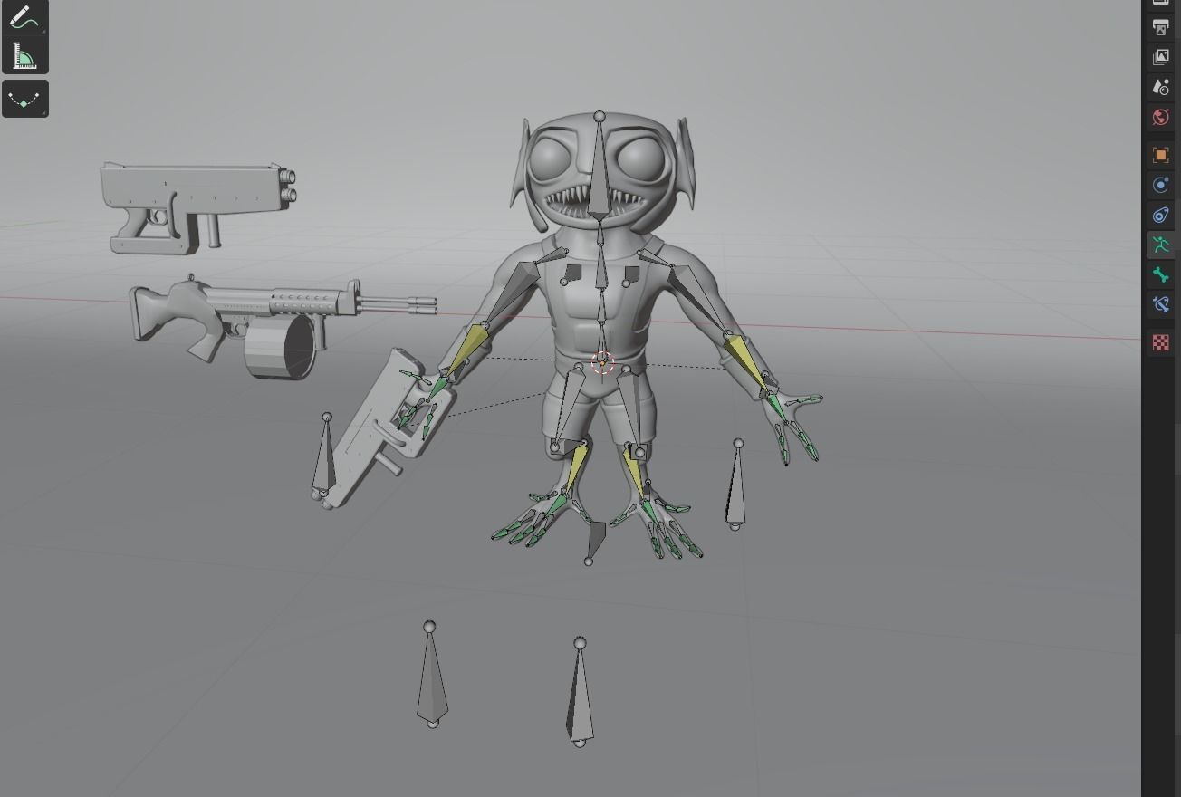 3D model Alien Mech Suit and Alien Soldier VR / AR / low-poly rigged ...