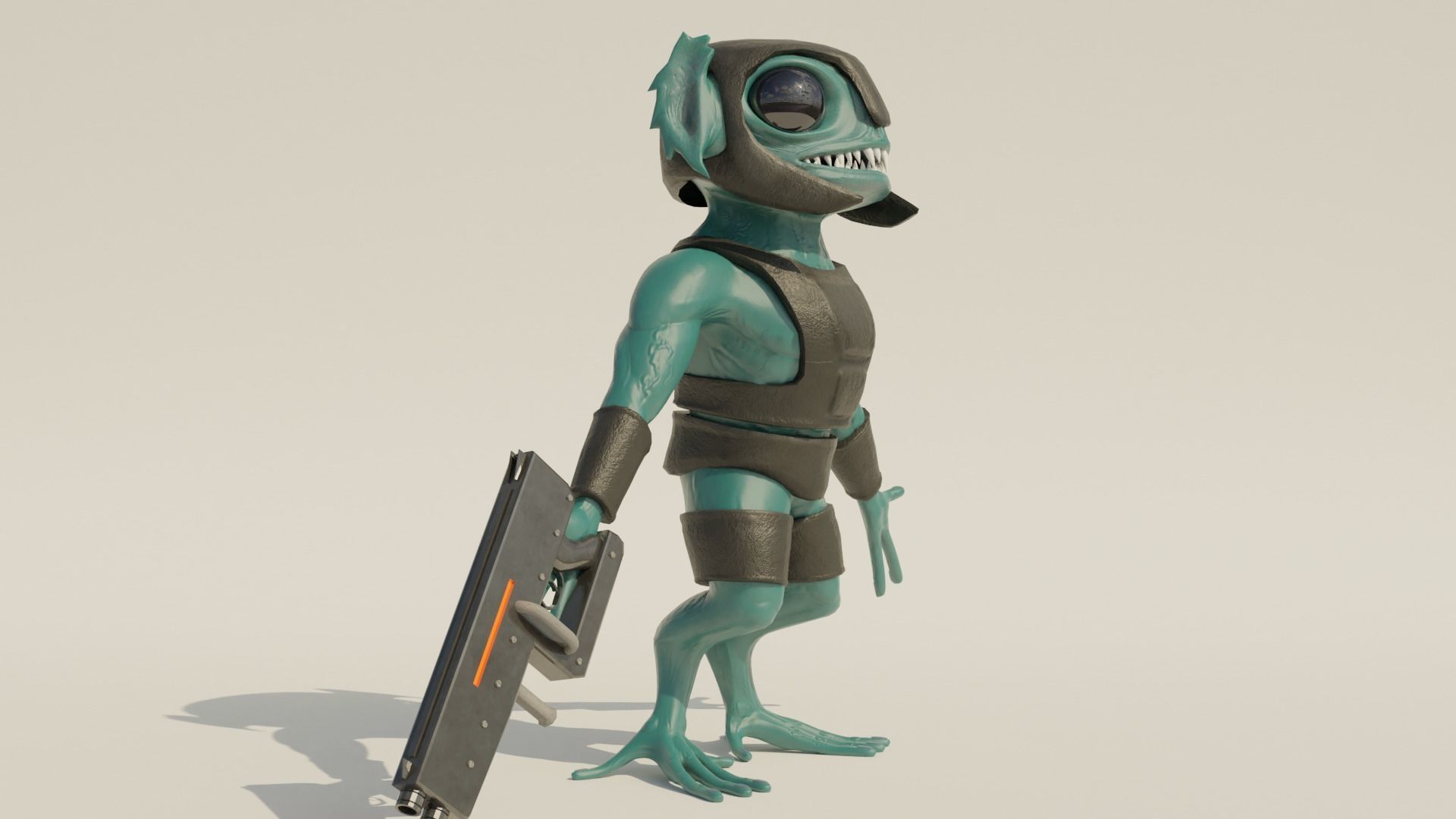 3D model Alien Mech Suit and Alien Soldier VR / AR / low-poly rigged ...