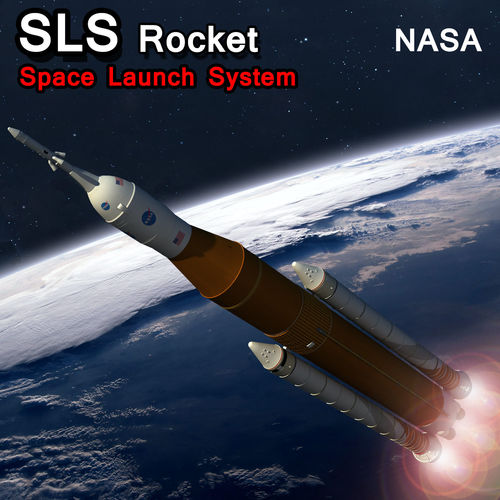 SLS Rocket Space Launch System 3D 3D model | CGTrader