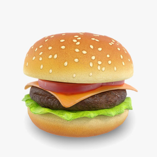 3D model Cartoon Cheeseburger VR / AR / low-poly | CGTrader