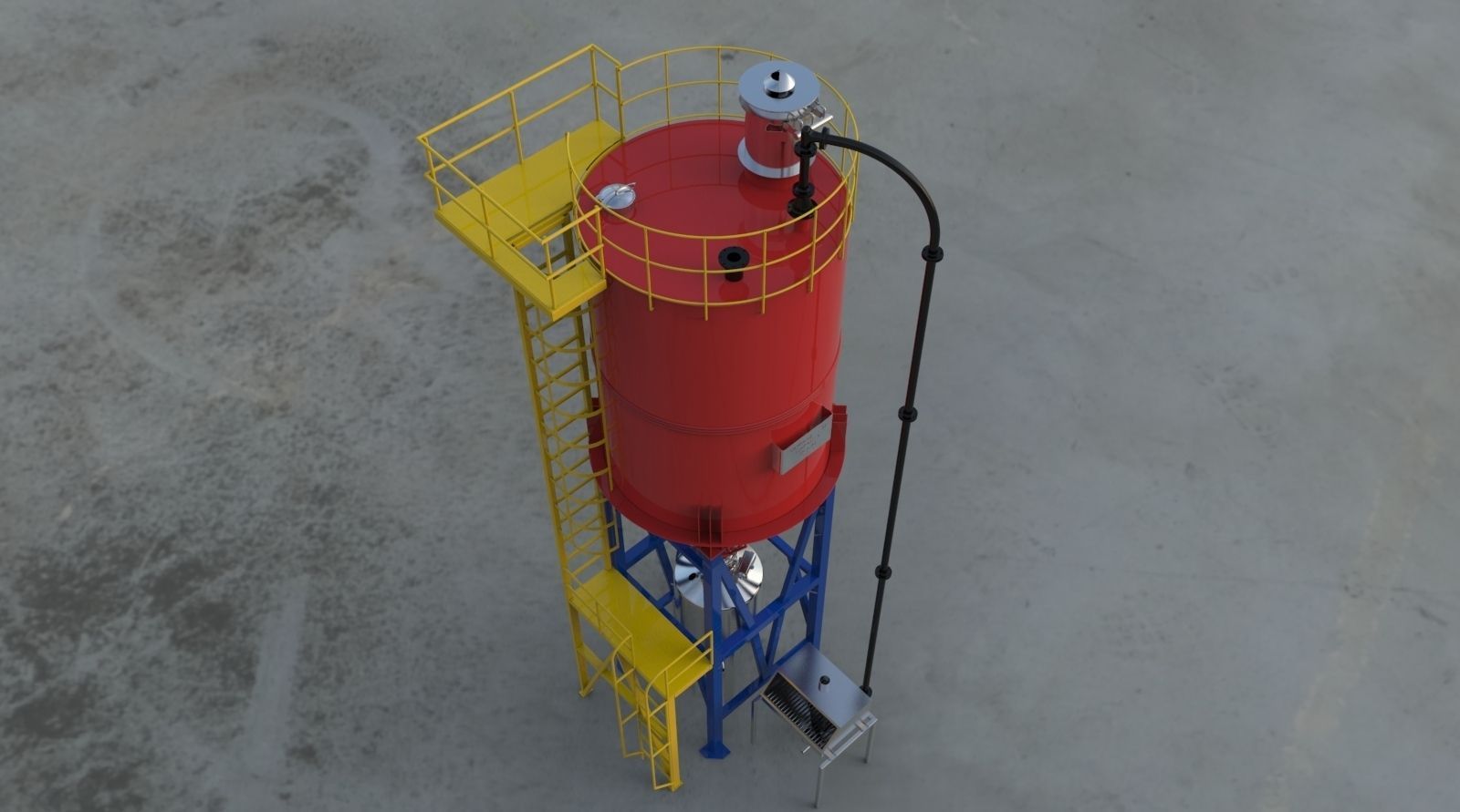 POWDER SILO AND TRANSFER CONVEYOR free 3D model | CGTrader
