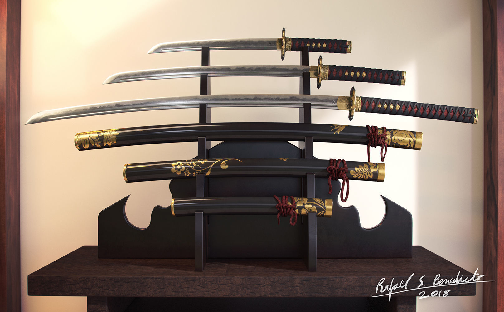 Complete Samurai Weapon Set 3D model | CGTrader