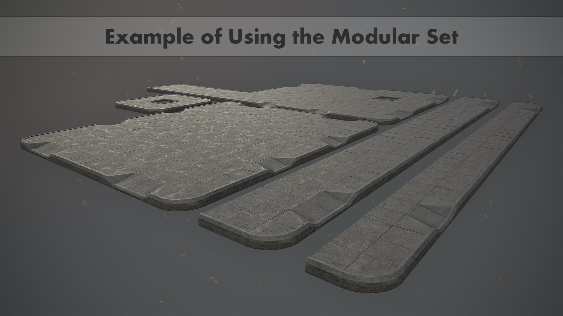 3D model Sidewalk - Modular Set 1 Color Options VR / AR / low-poly ...