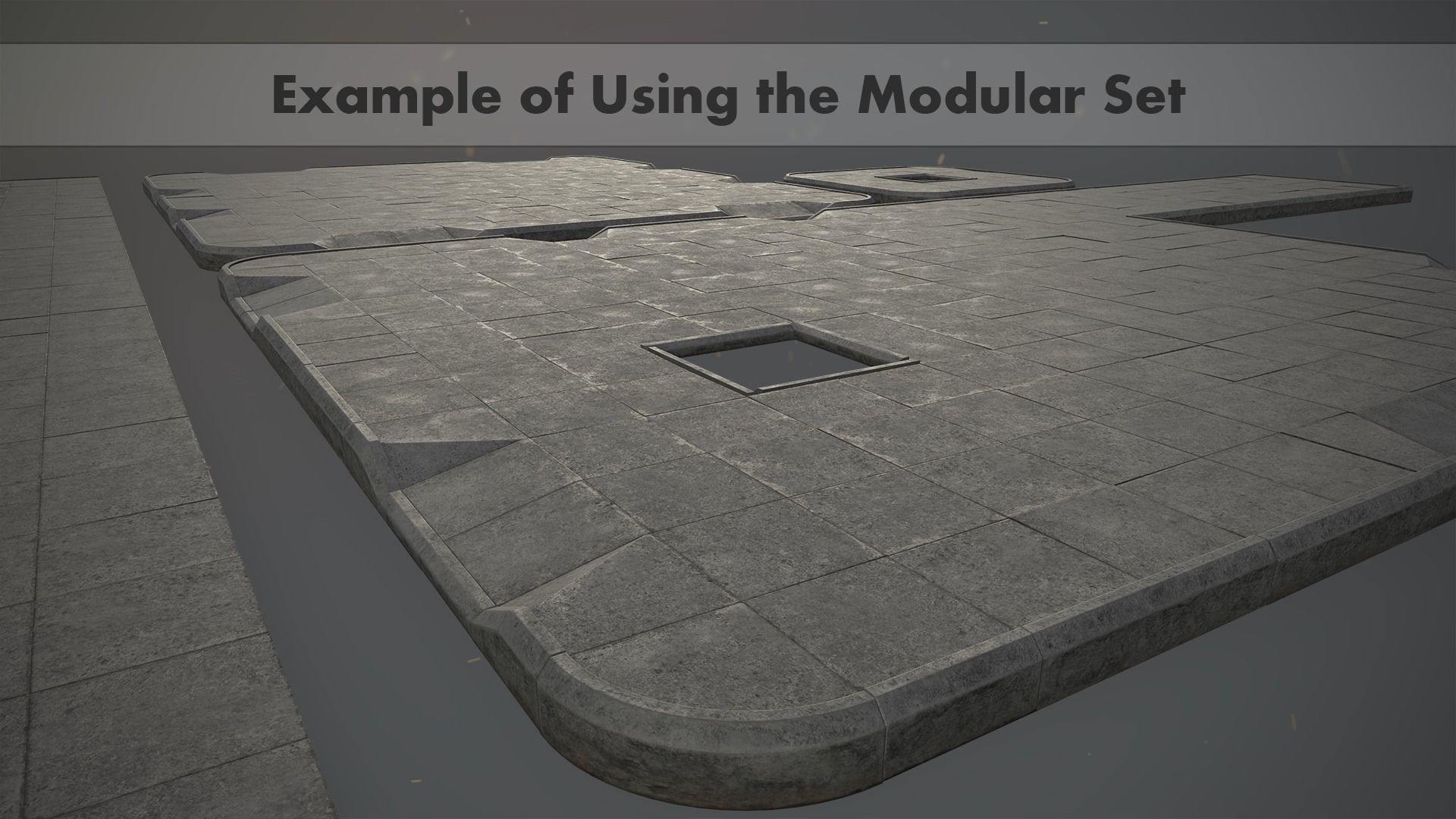 3D model Sidewalk - Modular Set 1 Color Options VR / AR / low-poly ...