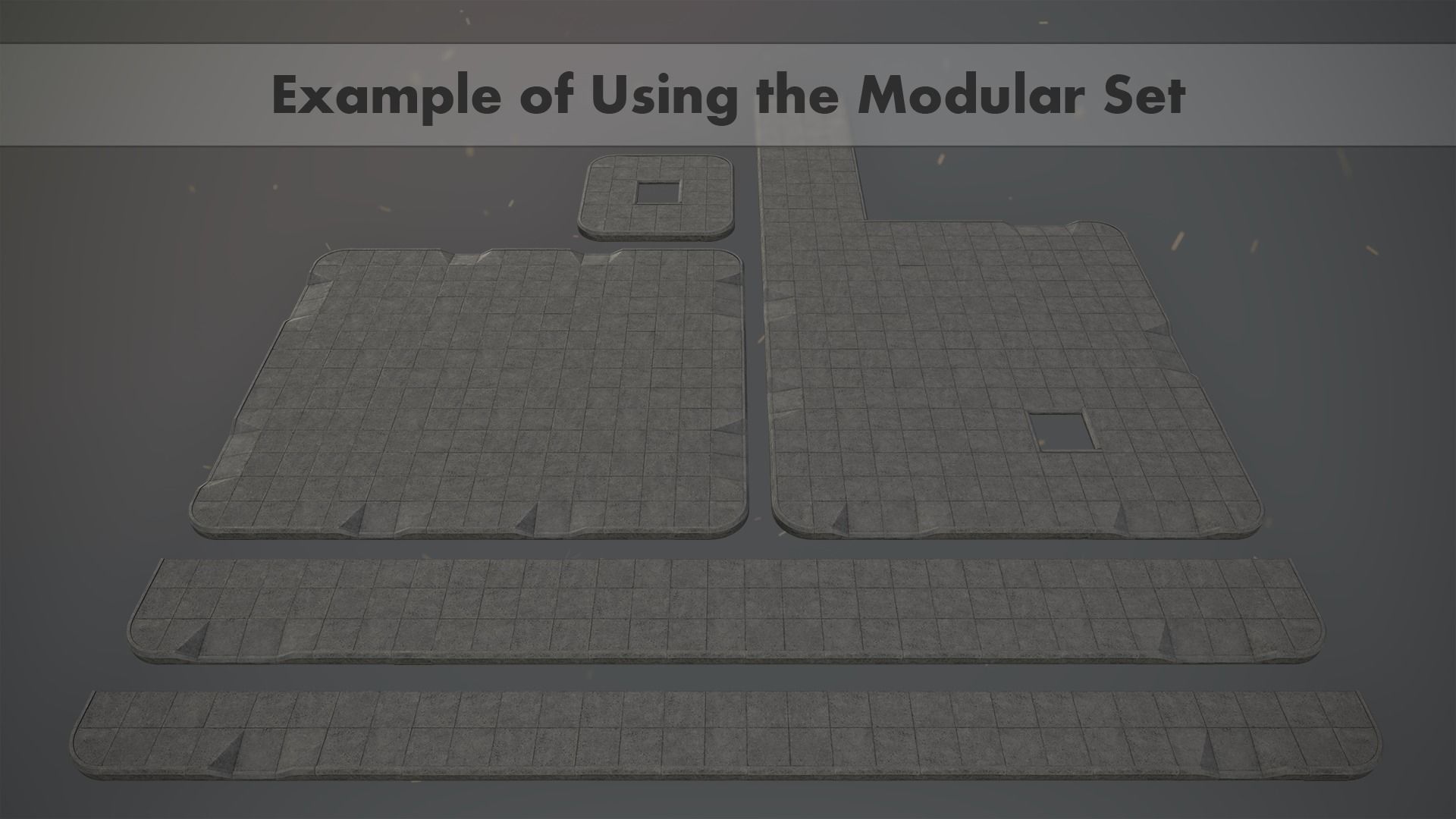 3D model Sidewalk - Modular Set 1 Color Options VR / AR / low-poly ...