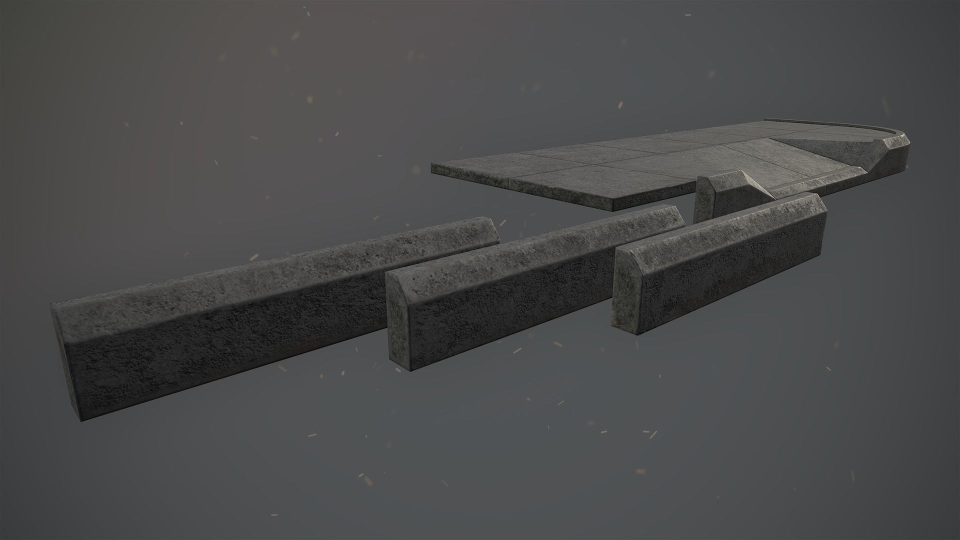 3D model Sidewalk - Modular Set 1 Color Options VR / AR / low-poly ...