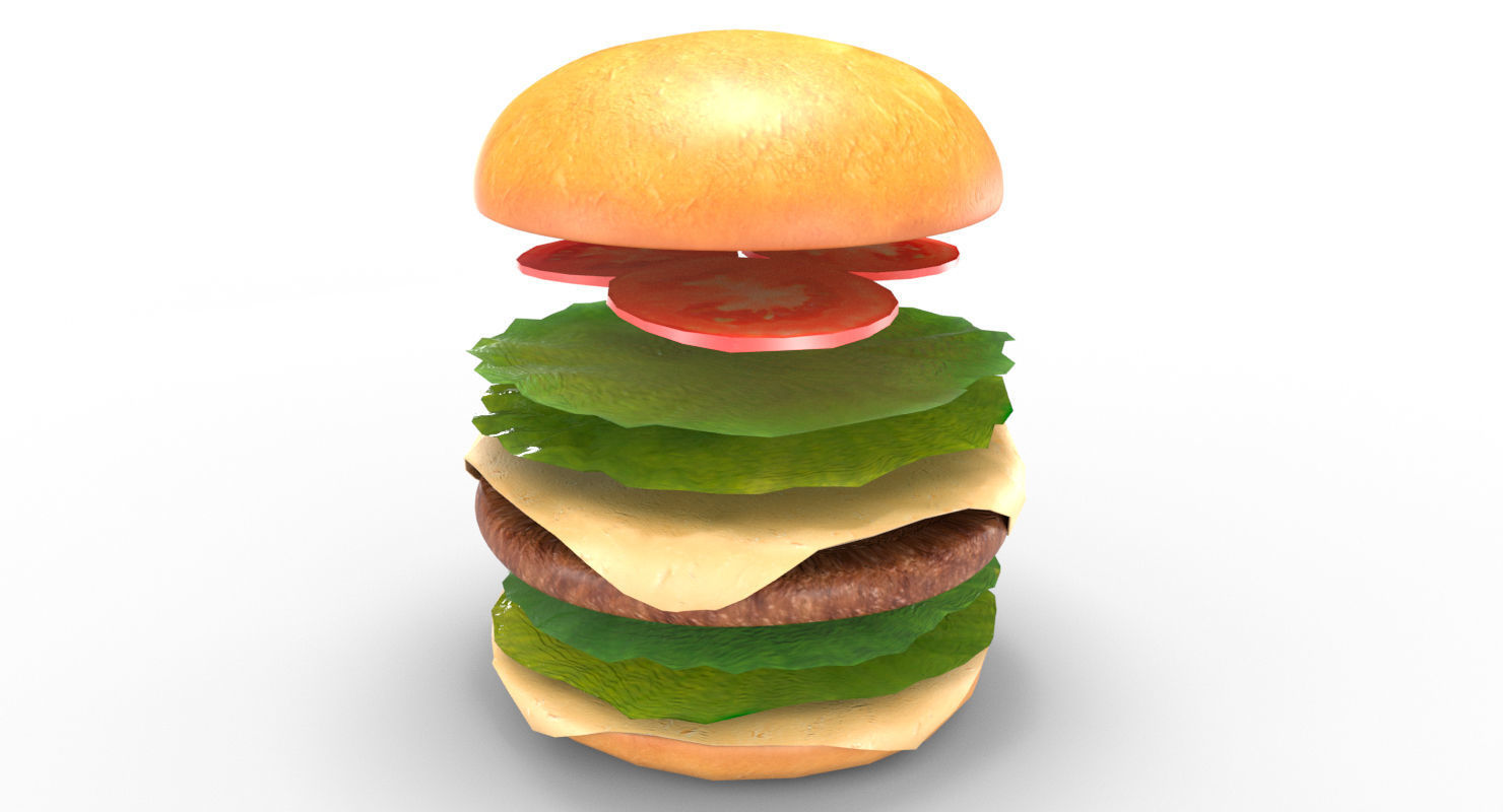 3D model Low Poly Hamburger VR / AR / low-poly | CGTrader